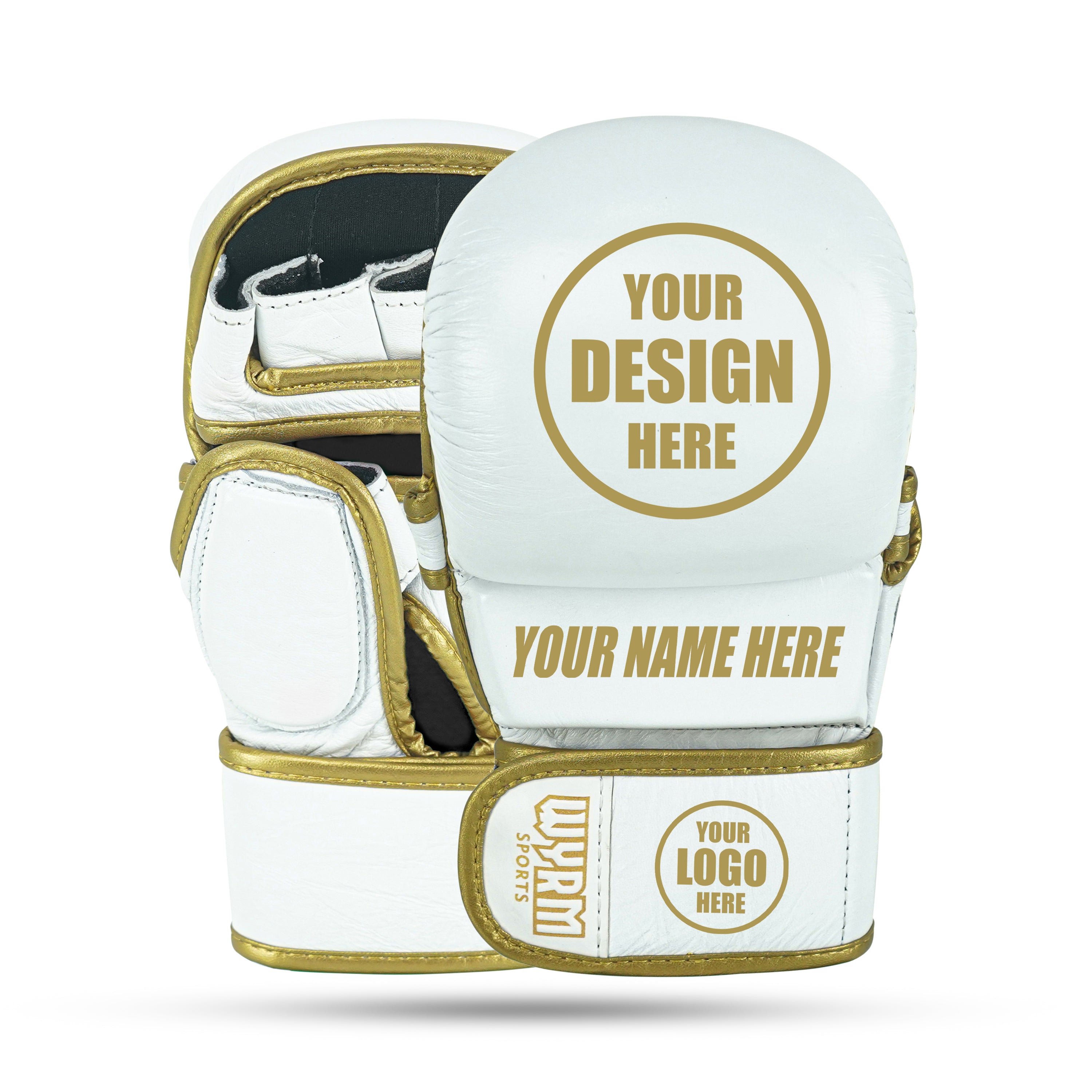 Custom White/Gold MMA Training Gloves – Wyrm Sports
