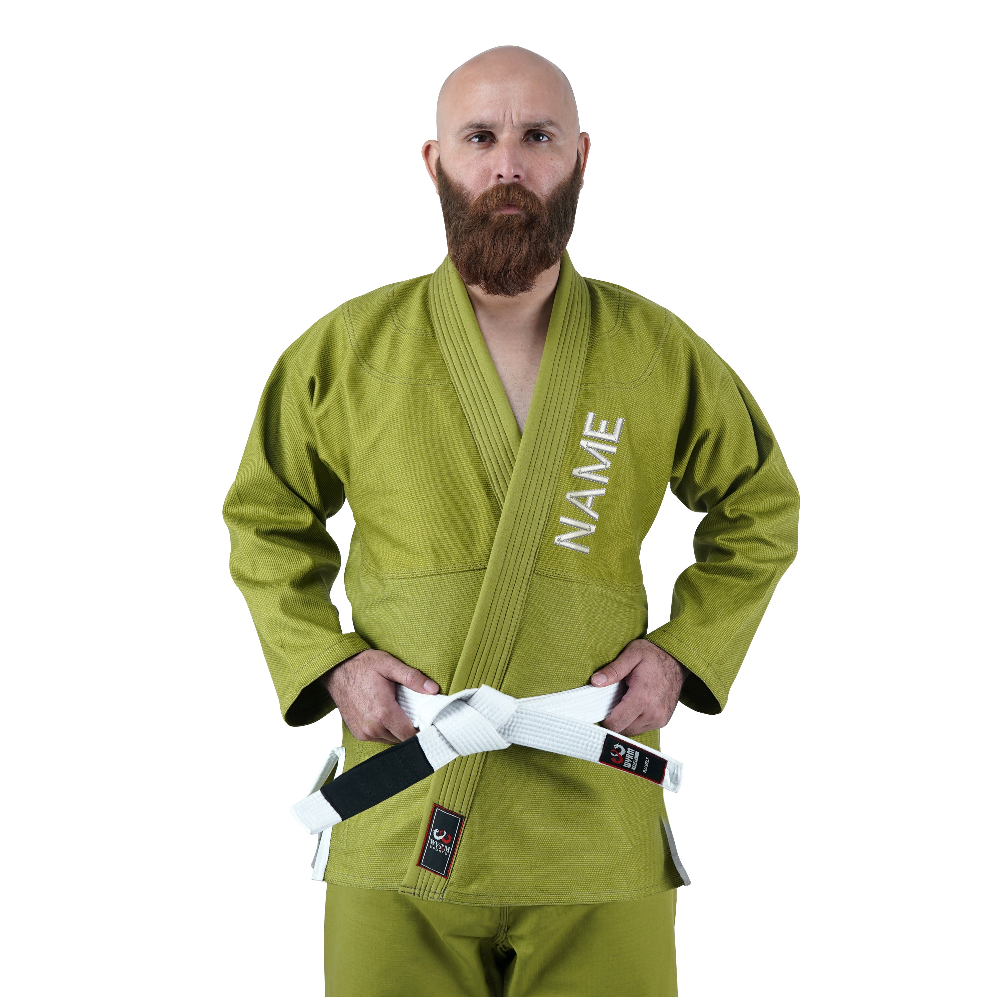 Customized Logo Olive Green Brazilian Jiu Jitsu Gi – Wyrm Sports