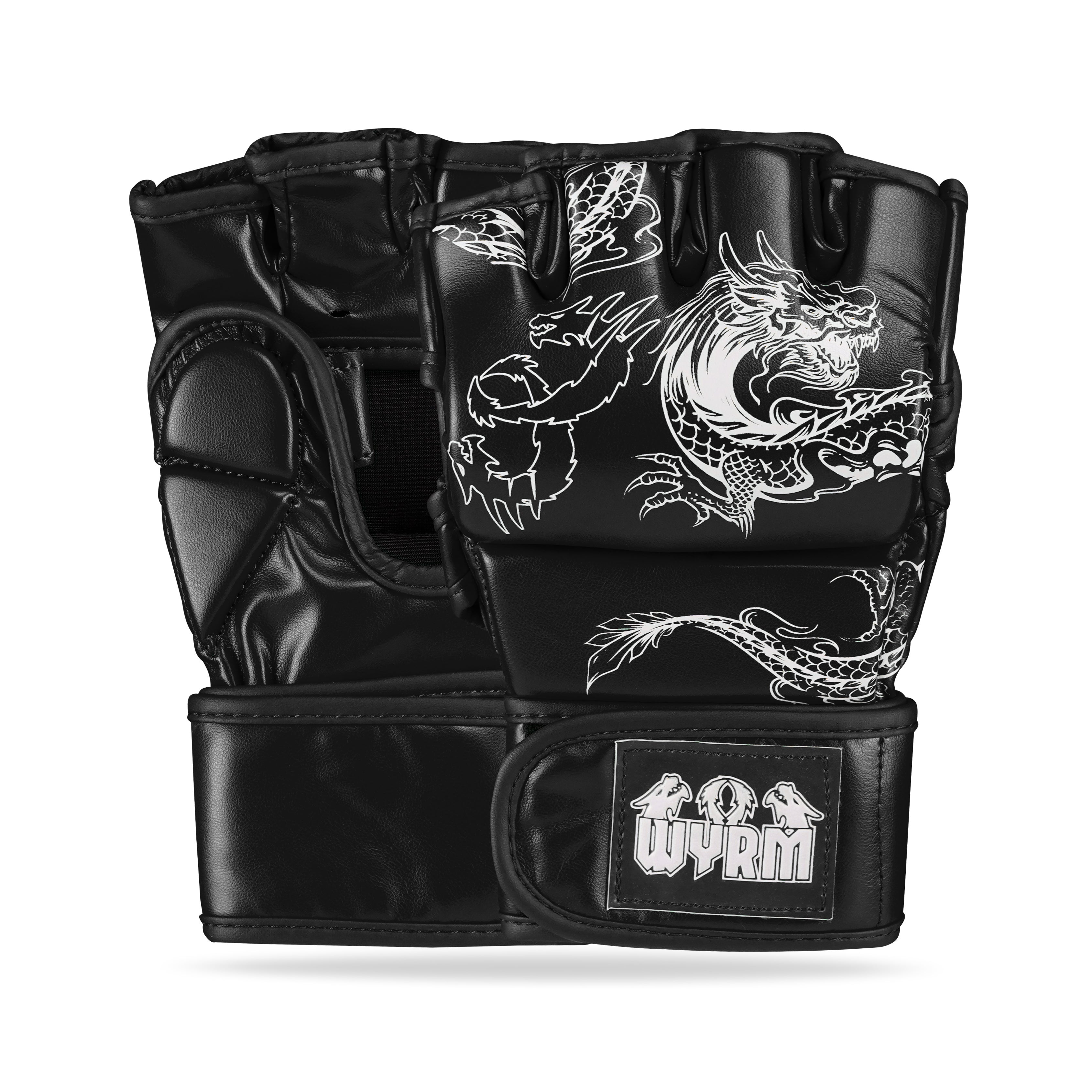 Dragon Black/White MMA Fight Gloves – Wyrm Sports