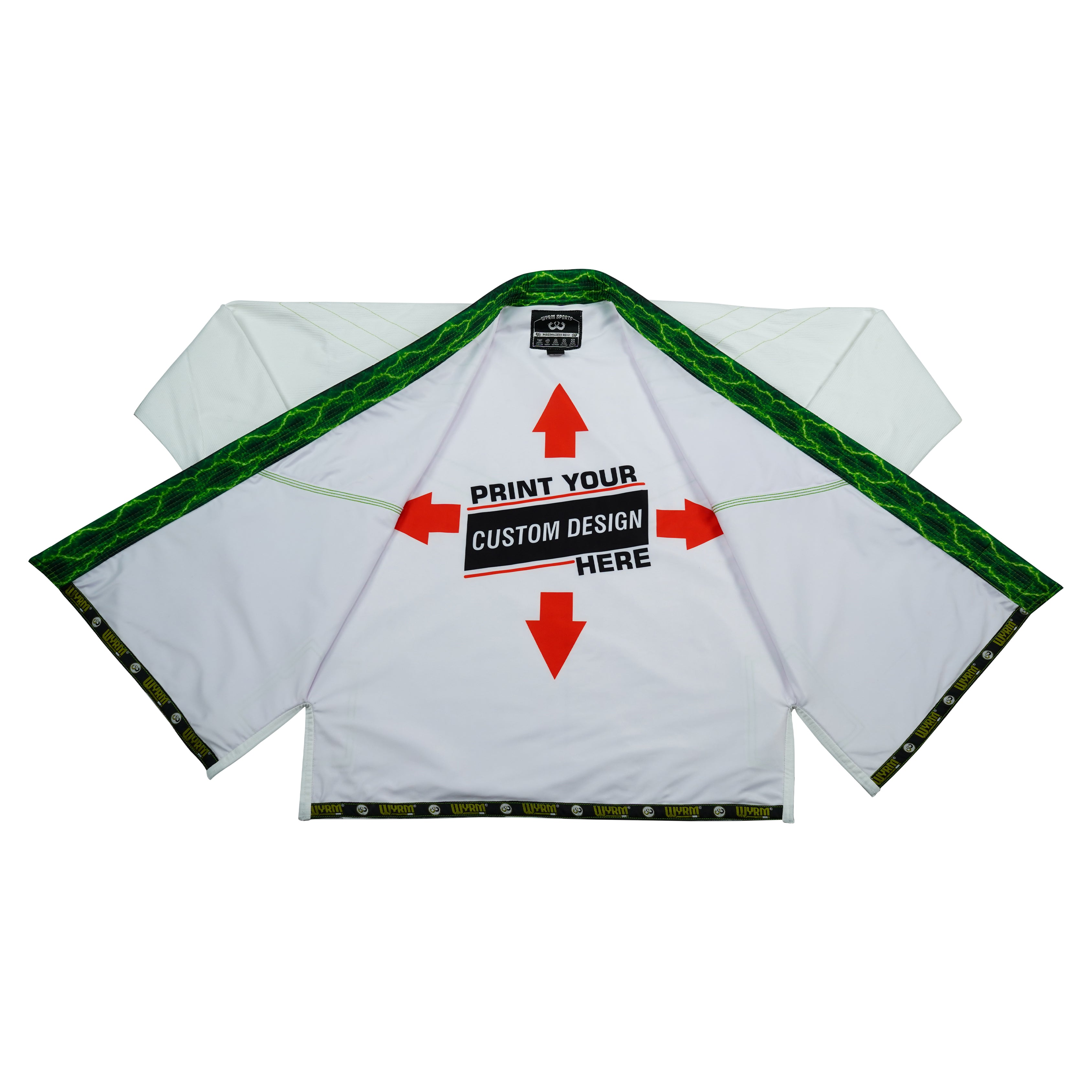 Premium Custom White with Thunder Neon Brazilian Jiu Jitsu Gi – Wyrm Sports